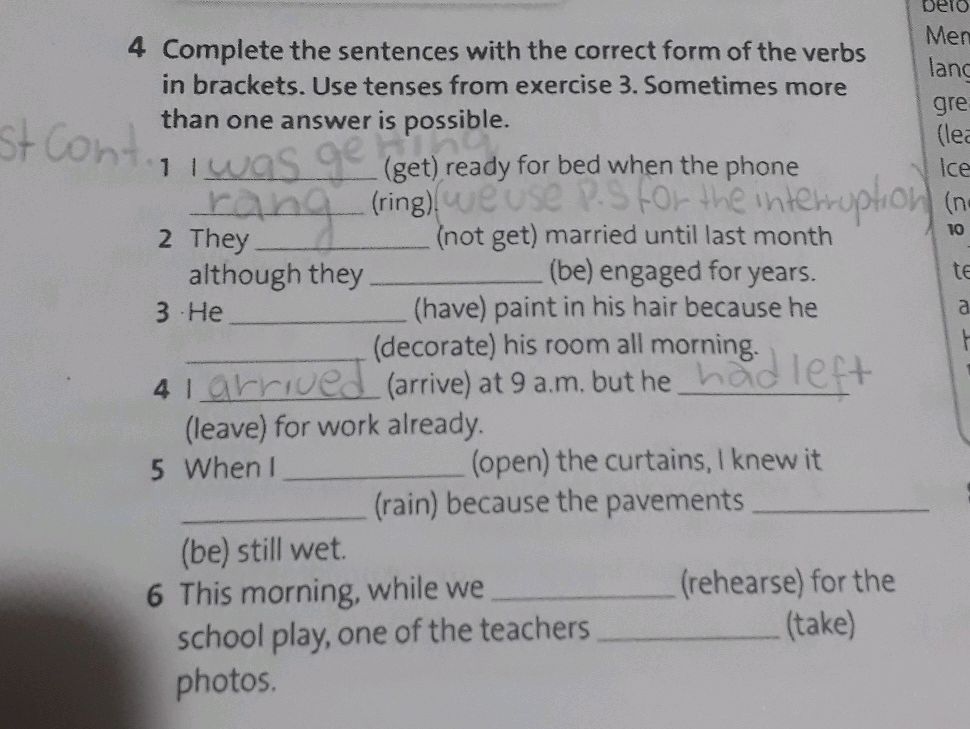 4 Complete the sentences with the correct | StudyX