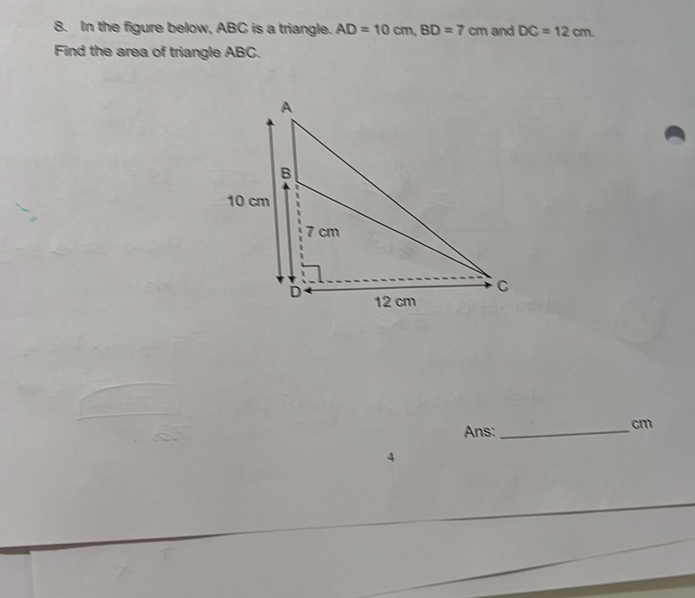 8. In the figure below, ABC is a triangle. | StudyX