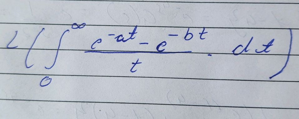 $ {L} ( _0^ {e^{-at} - e^{-bt}}{t} dt )$ | StudyX