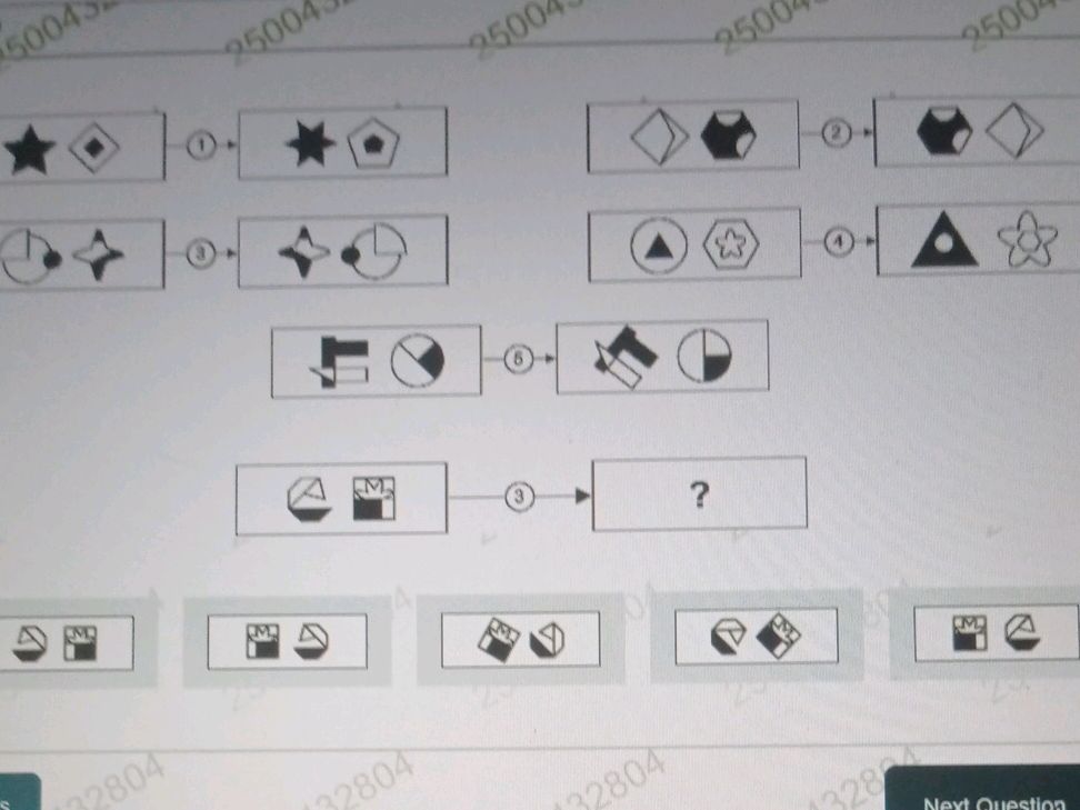 The question presents a pattern recognition | StudyX