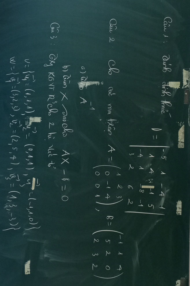 Cau 1: Cinh cirh thie \[ V= | {cccc} -5 1 | StudyX