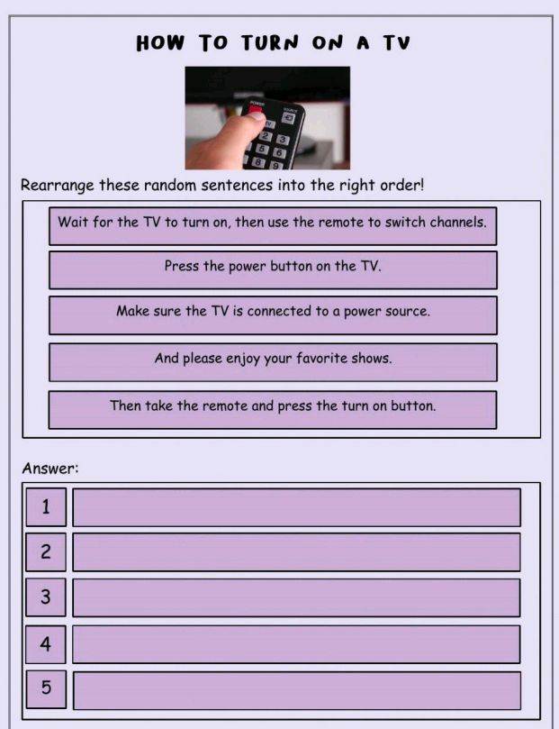 Rearrange these random sentences into the | StudyX