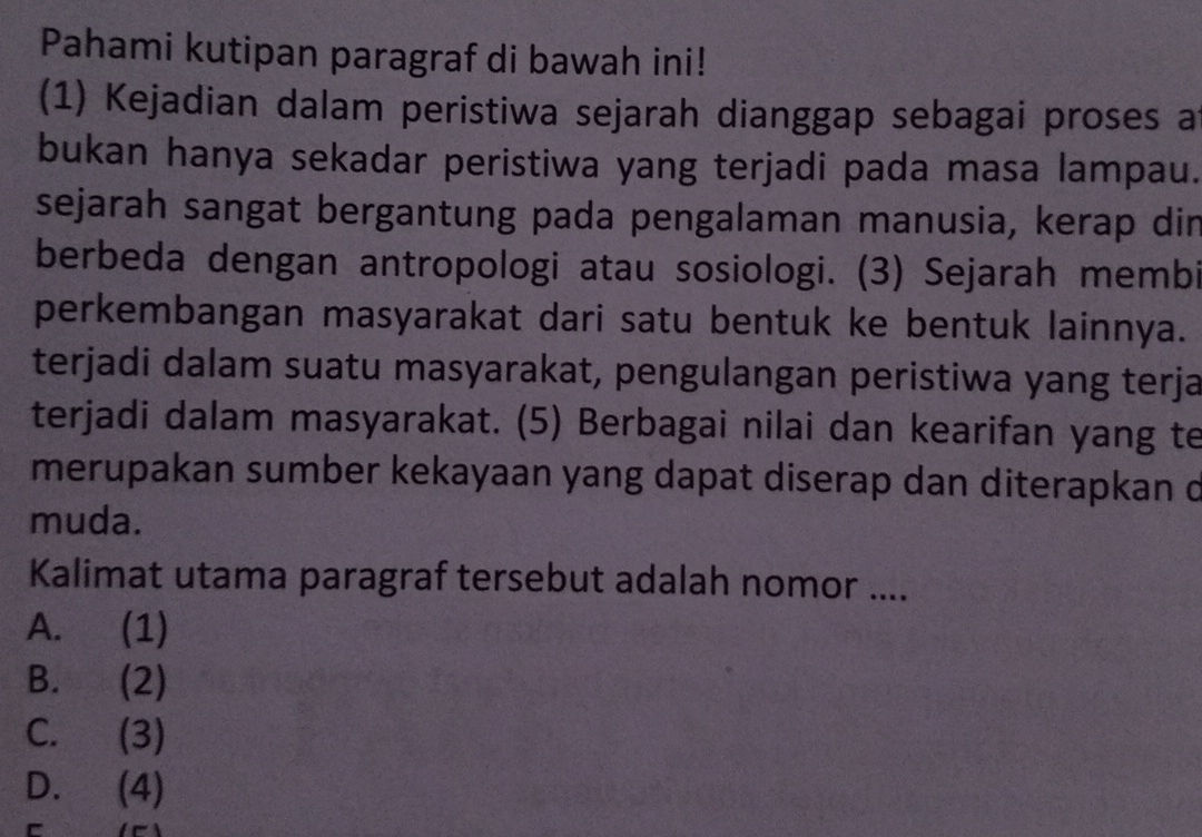 Pahami kutipan paragraf di bawah ini! (1) | StudyX