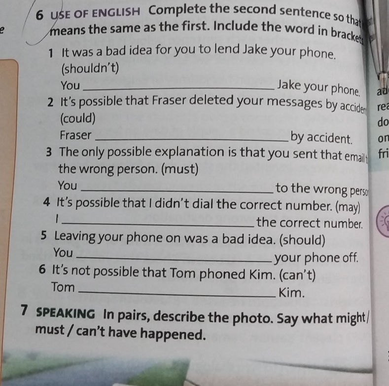 6 USE OF ENGLISH Complete the second | StudyX