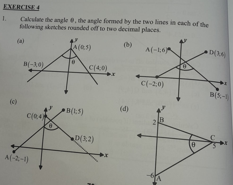 1. Calculate the angle θ, the angle formed | StudyX
