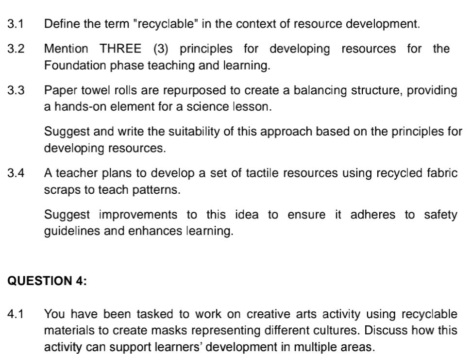3.1 Define the term "recyclable" in the | StudyX