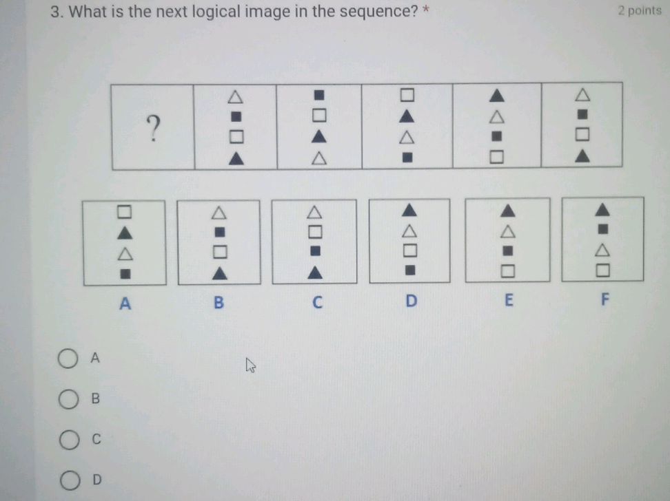 3. What is the next logical image in the | StudyX