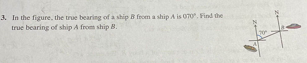 In the figure, the true bearing of a ship B | StudyX