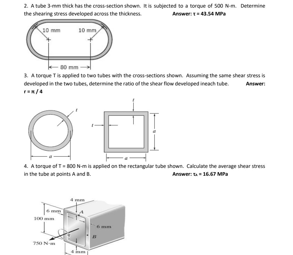 2. A tube 3-mm thick has the cross-section | StudyX