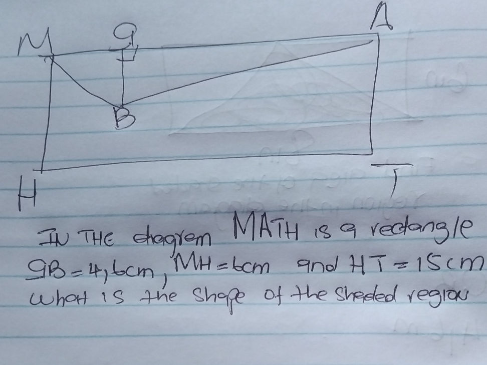 In the diagram, MATH is a rectangle. GB = | StudyX