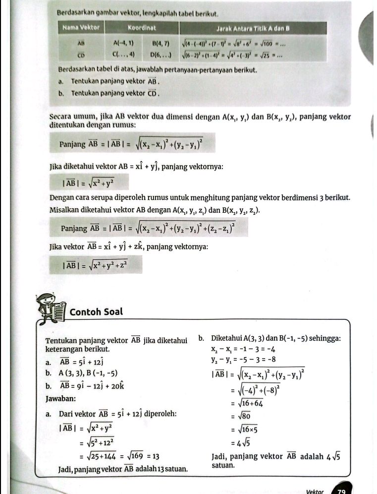 Berdasarkan gambar vektor, lengkapilah tabel | StudyX