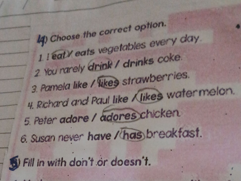 4) Choose the correct option. 1. I eat / | StudyX