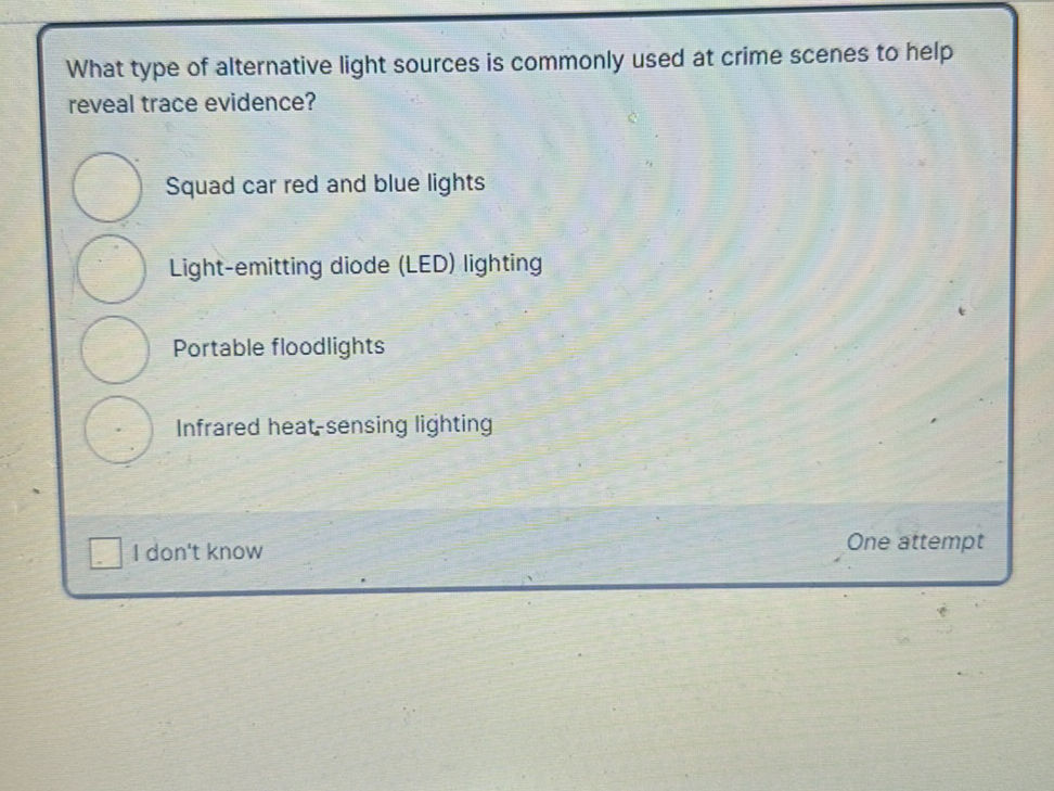 What type of alternative light sources is | StudyX