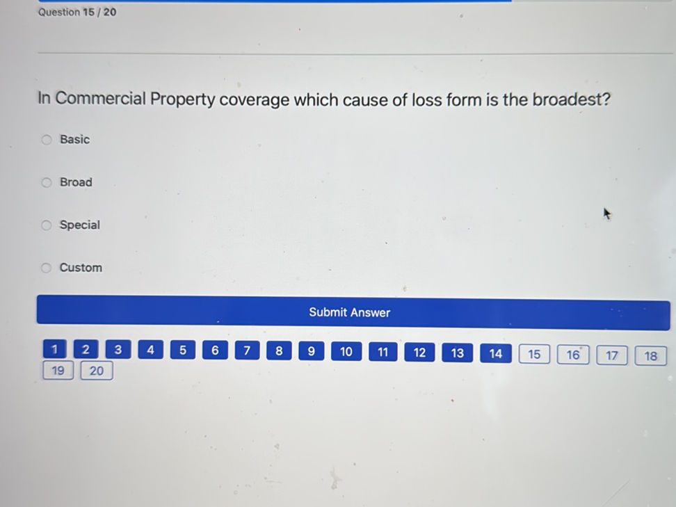 In Commercial Property coverage which cause