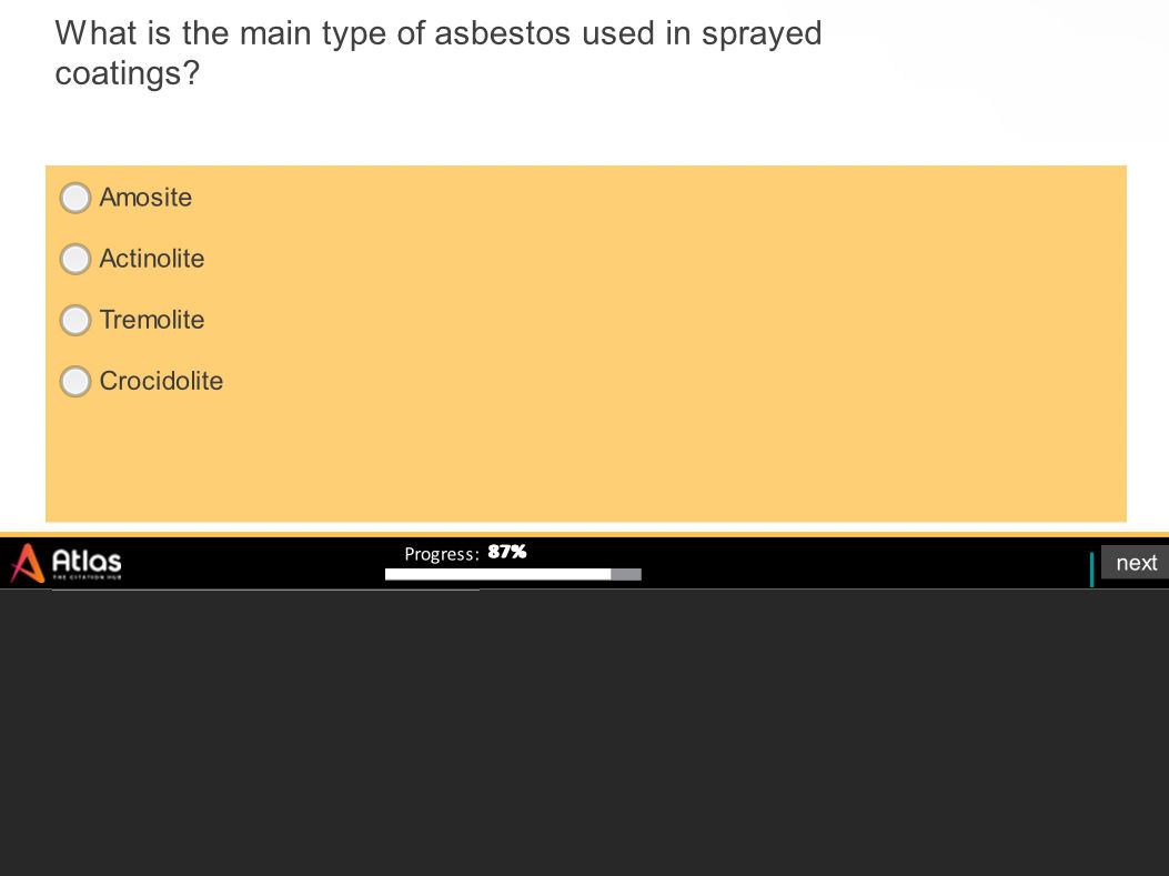 What is the main type of asbestos used in | StudyX