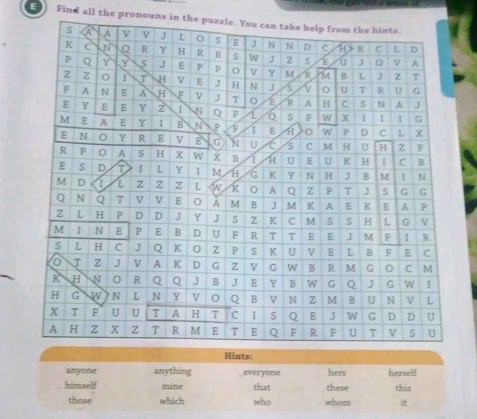 Find all the pronouns in the puzzle. You can | StudyX