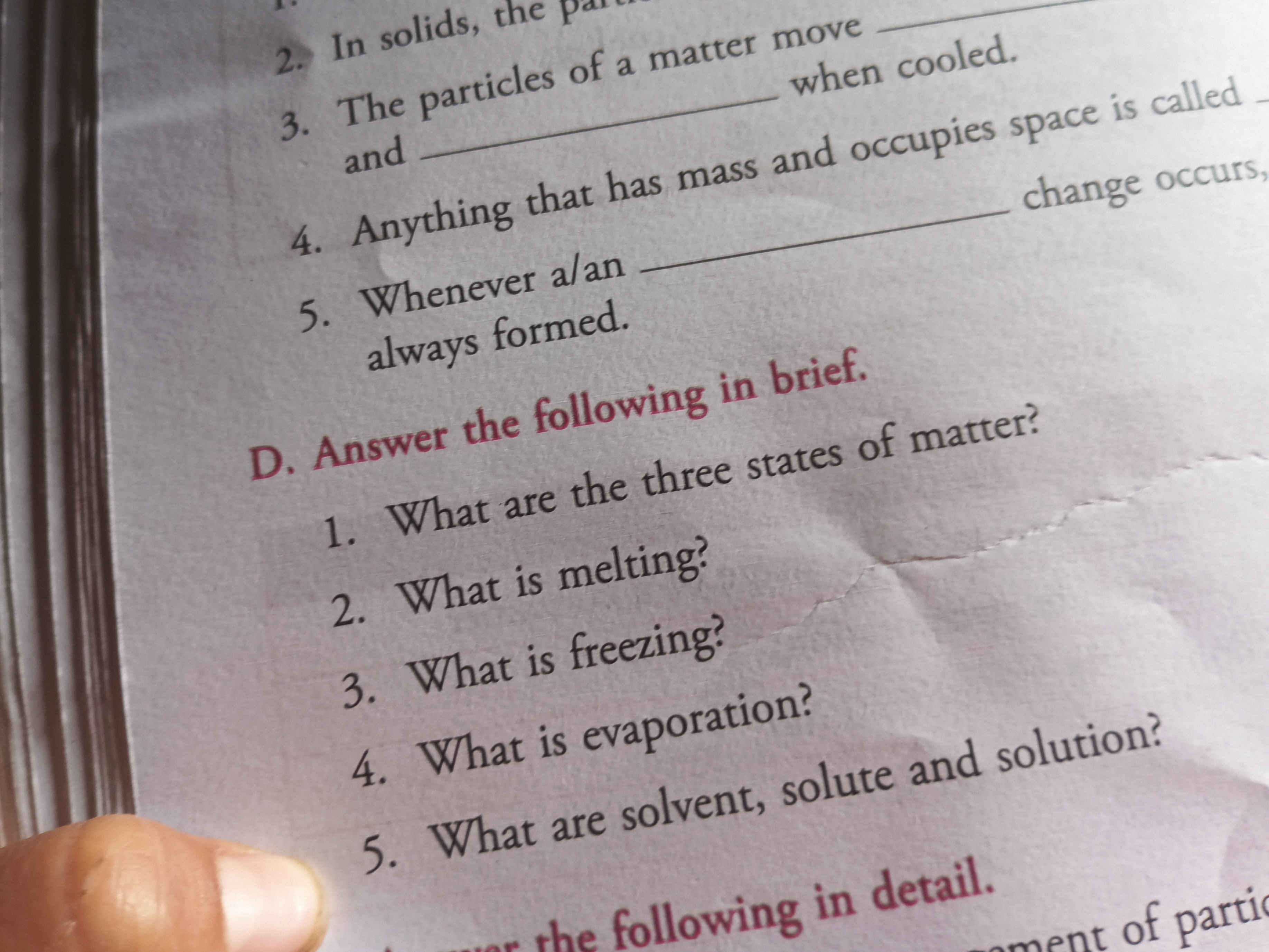 D. Answer the following in brief. 1. What | StudyX