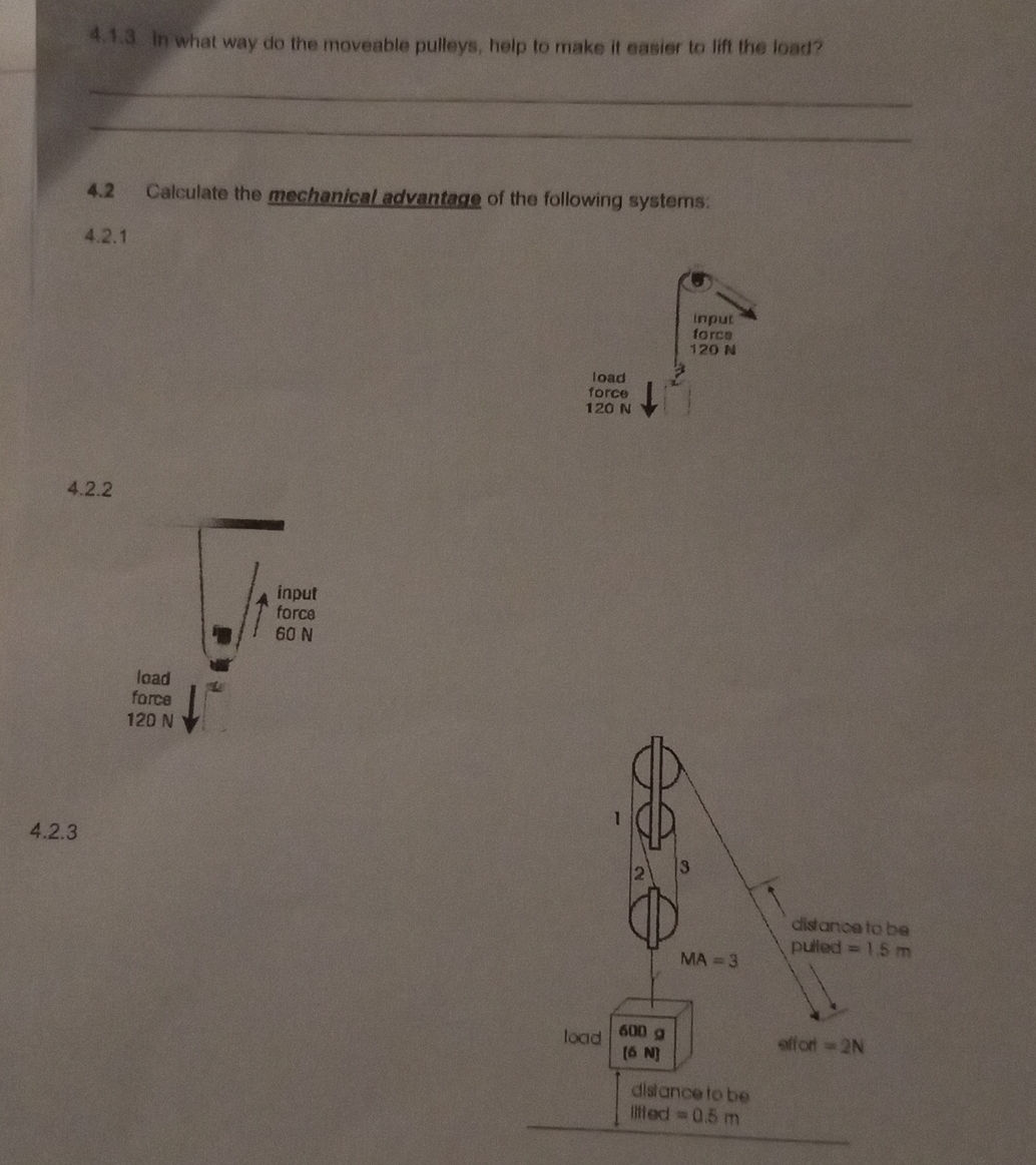 4.1.3 In what way do the moveable pulleys, | StudyX