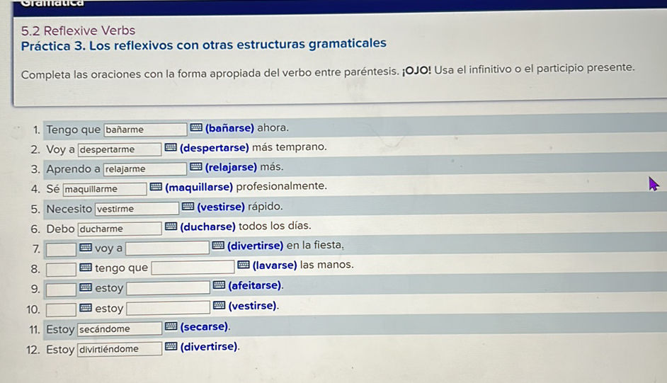 5. 2 Reflexive Verbs Práctica 3. Los | StudyX
