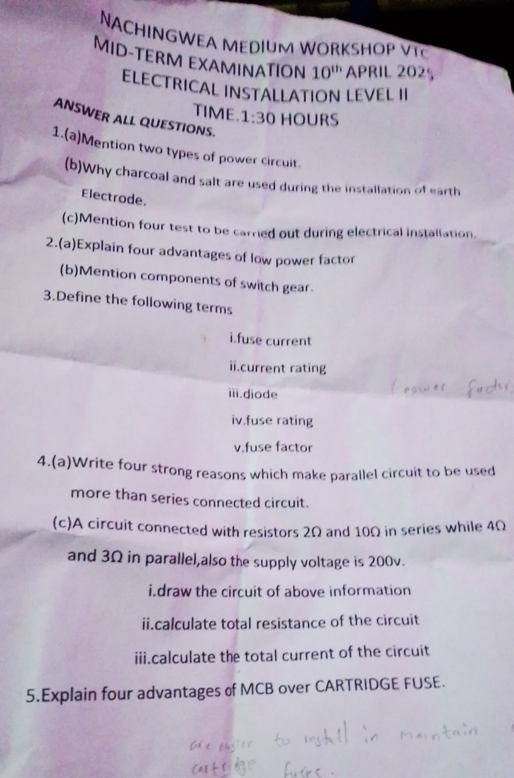 1.(a)Mention two types of power circuit. | StudyX