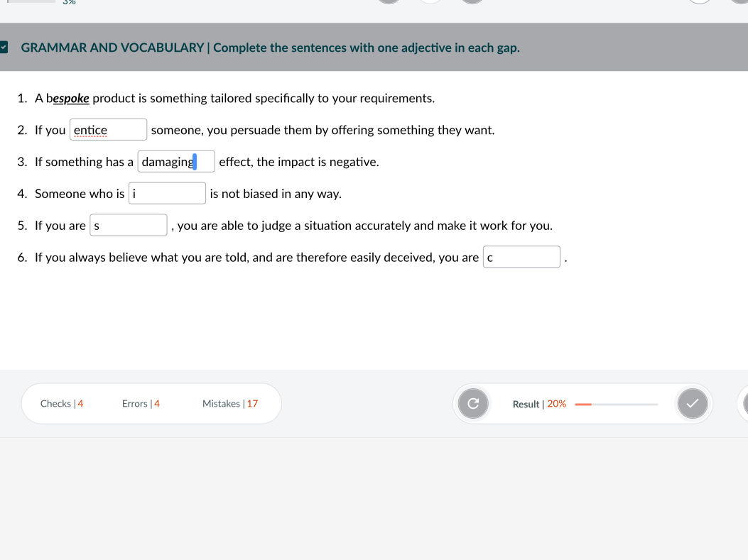 GRAMMAR AND VOCABULARY | Complete the | StudyX