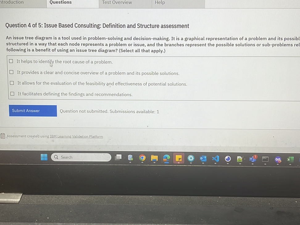 Question 4 of 5: Issue Based Consulting: | StudyX