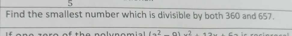 Find the smallest number which is divisible | StudyX