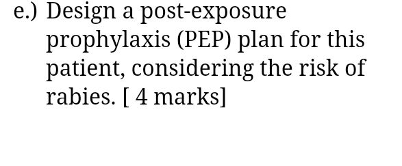 e.) Design a post-exposure prophylaxis (PEP) | StudyX