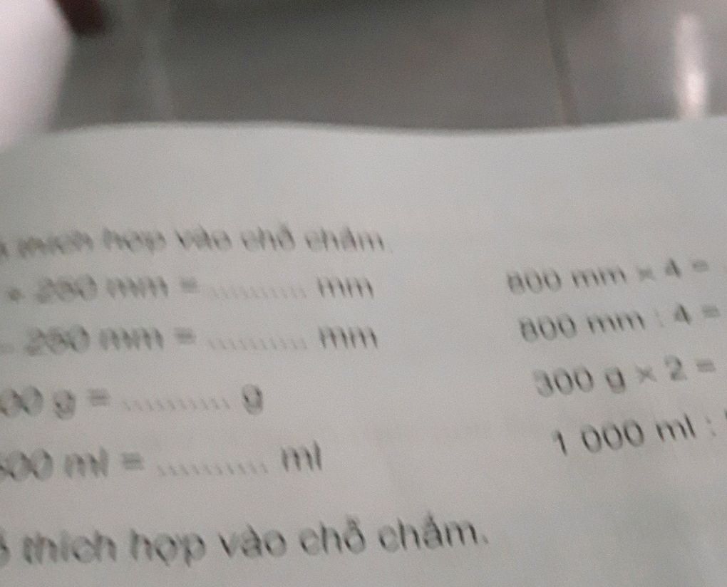 * 200 mm = ______ mm * 250 mm = ______ mm * | StudyX