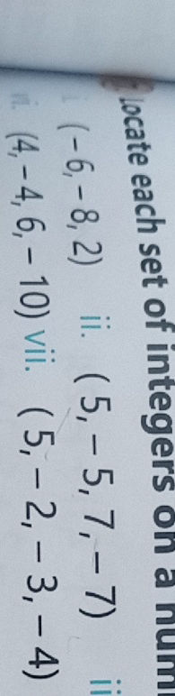 Locate each set of integers on a number | StudyX