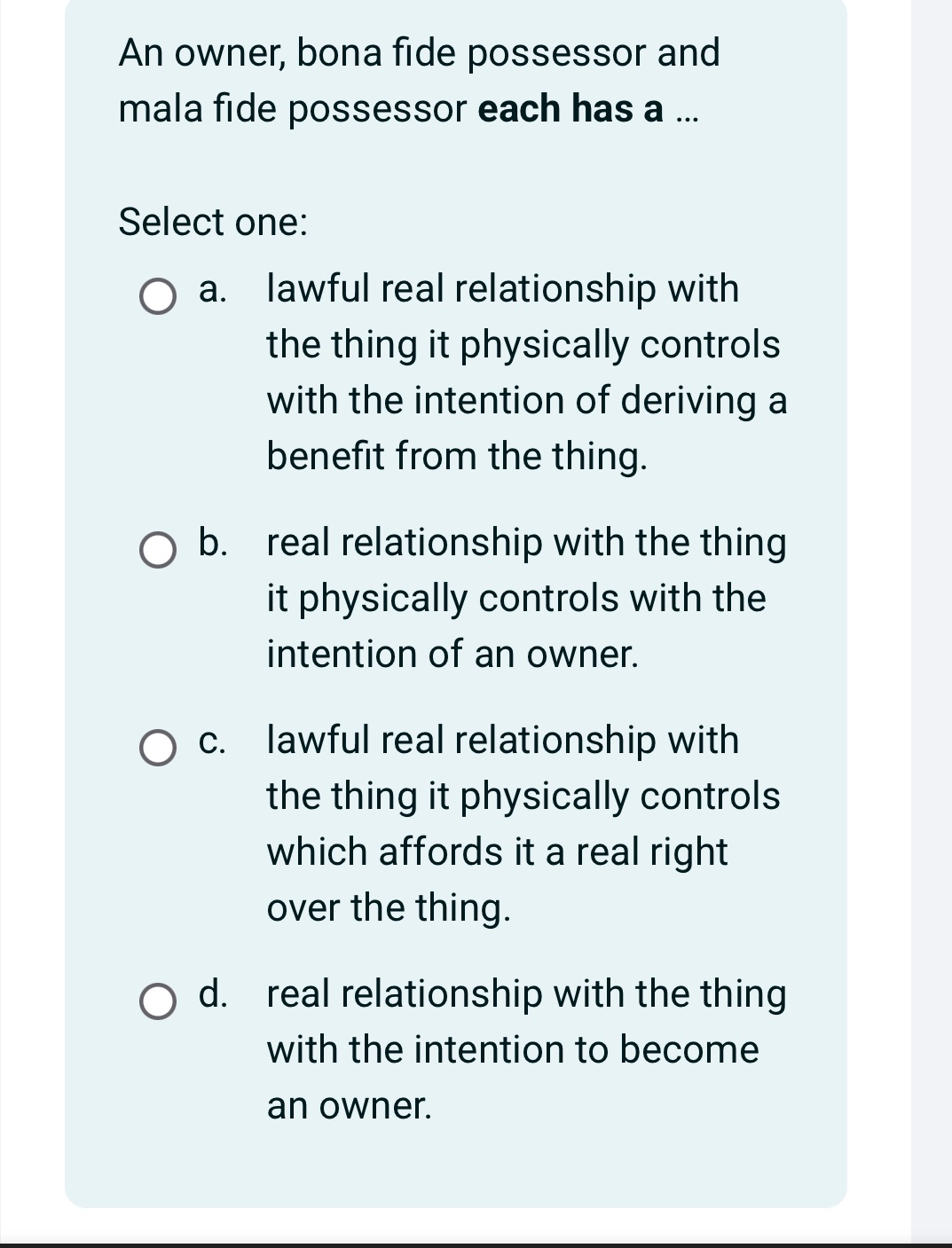 An owner, bona fide possessor and mala fide | StudyX