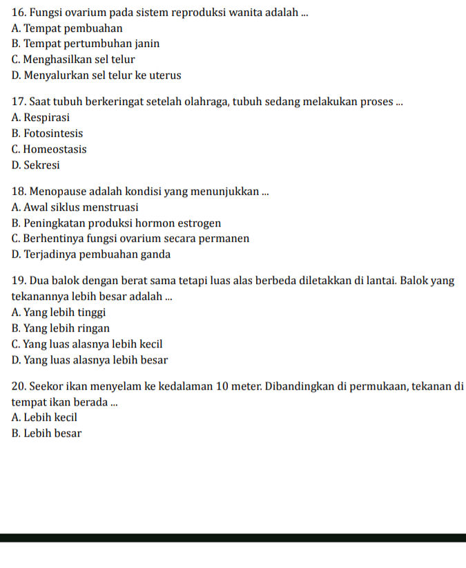 16. Fungsi ovarium pada sistem reproduksi | StudyX