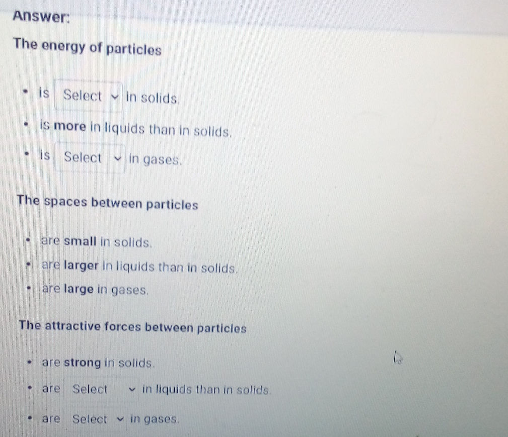 The energy of particles - is Select in | StudyX
