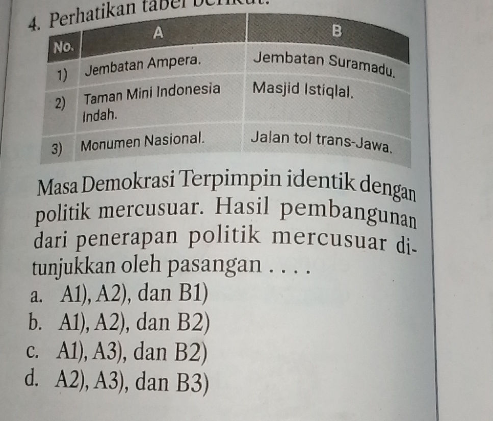 4. Perhatikan tabel berikut. | No. | A | StudyX