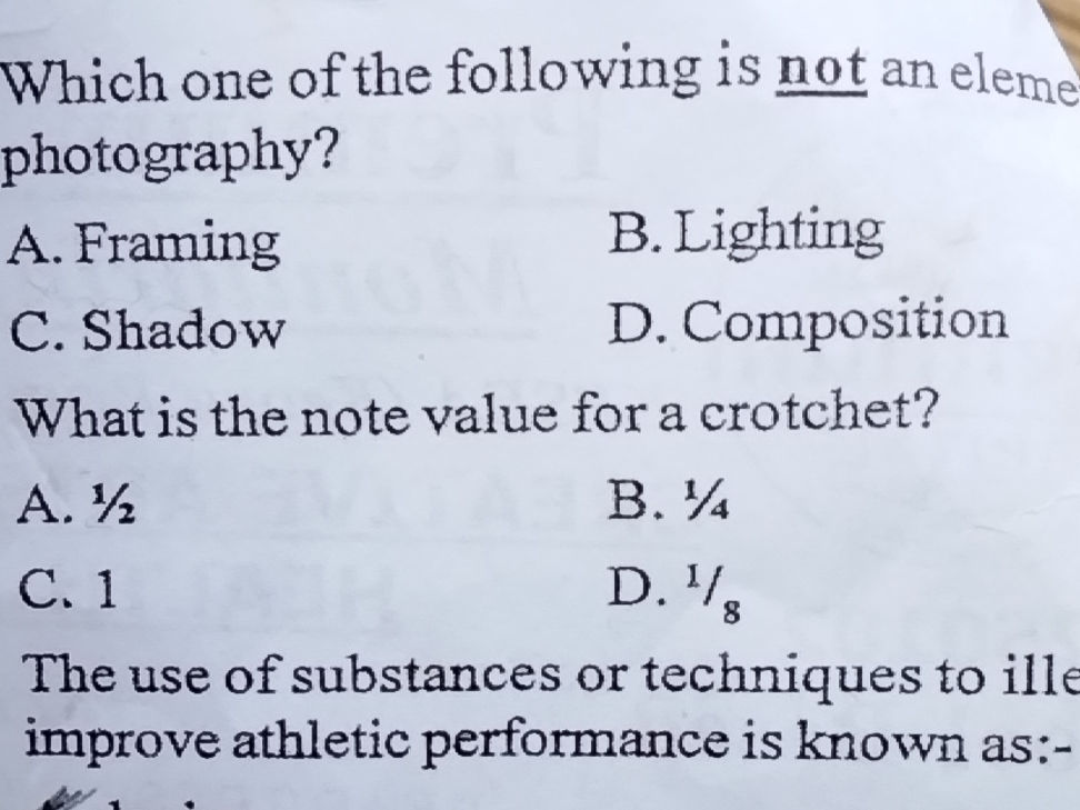 Which one of the following is not an element | StudyX