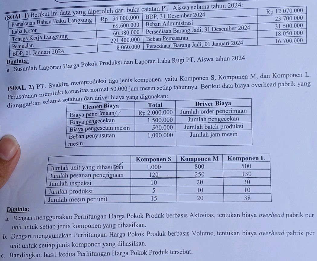 (SOAL 1) Berikut ini data yang diperoleh | StudyX