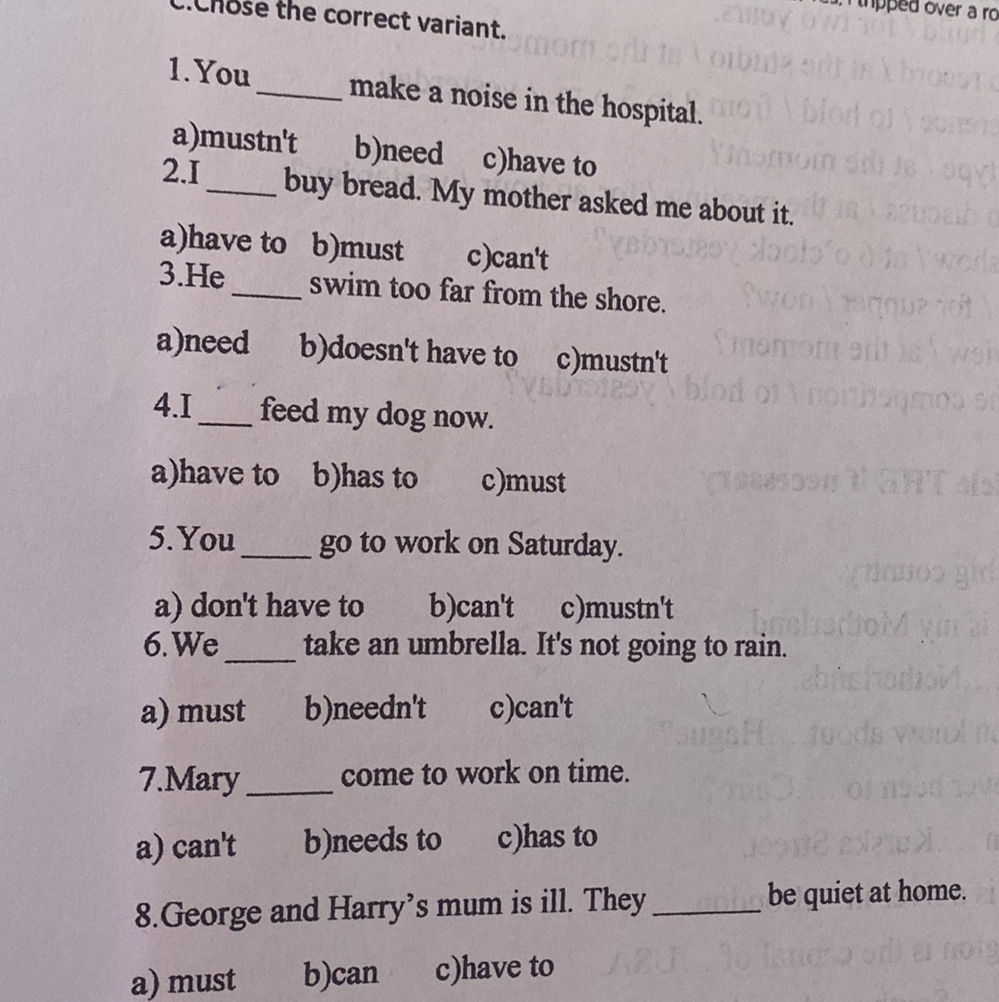 Choose the correct variant. 1. You ______ | StudyX