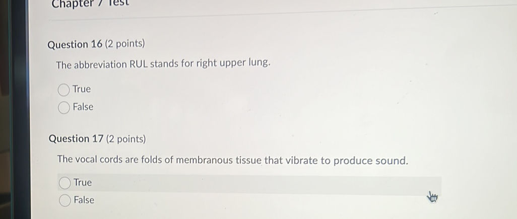 Question 16 (2 points) The abbreviation RUL | StudyX