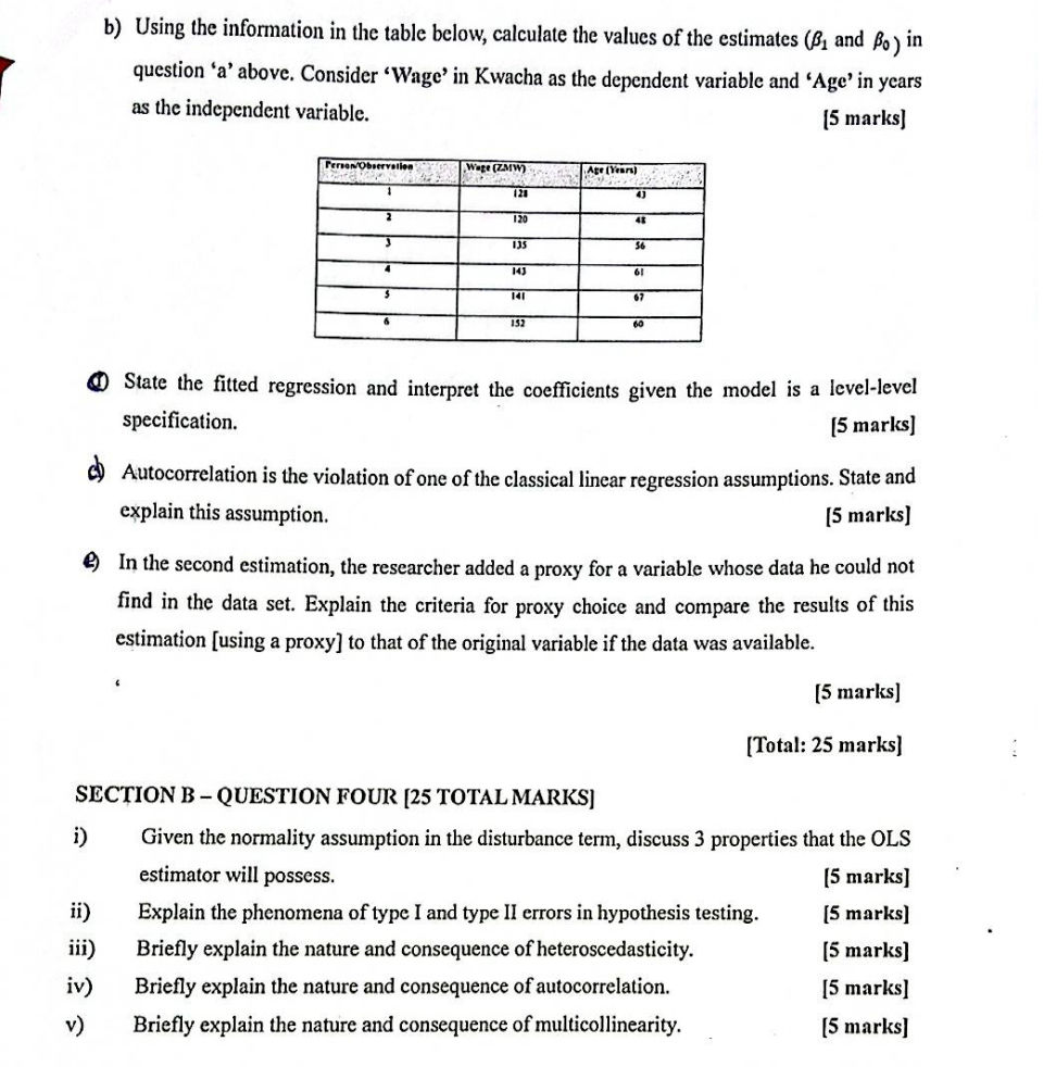 b) Using the information in the table below, | StudyX