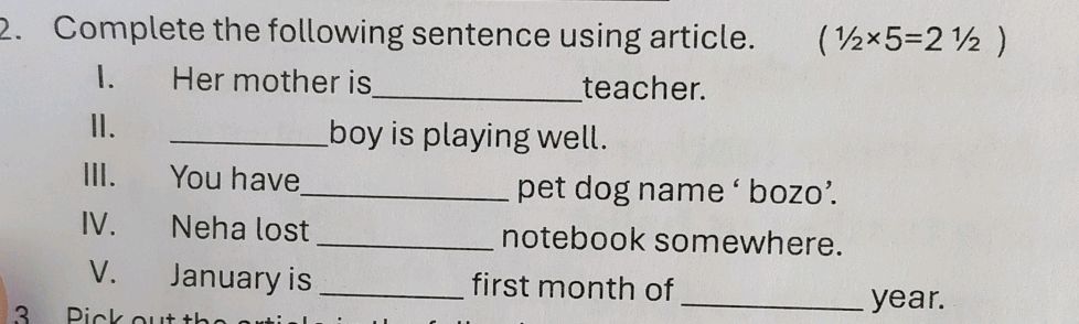 2. Complete the following sentence using | StudyX