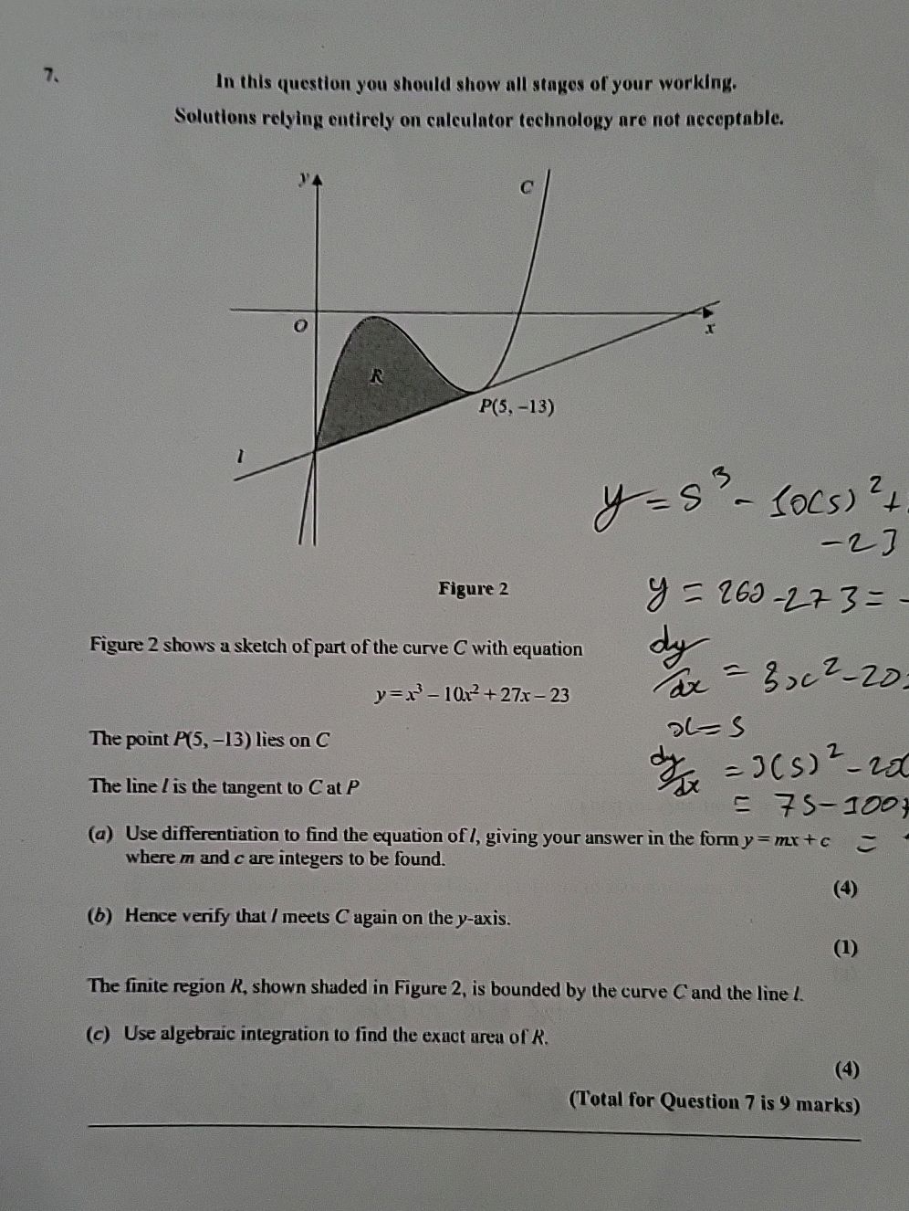 Figure 2 shows a sketch of part of the curve | StudyX
