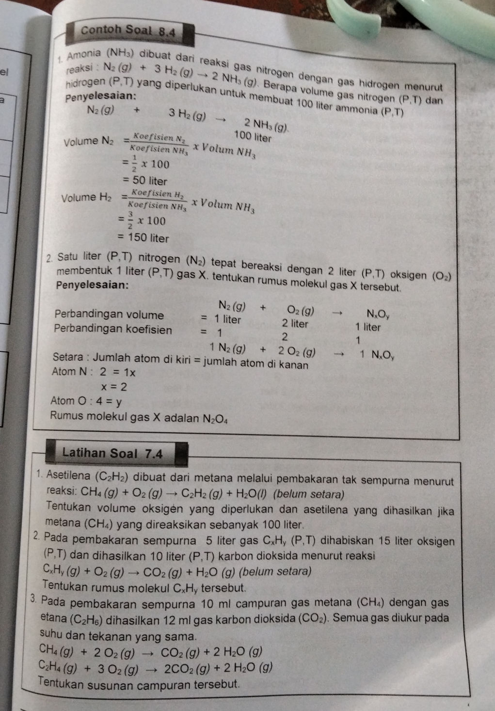 1. Amonia (NH3) dibuat dari reaksi gas | StudyX