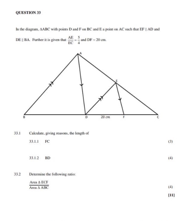 QUESTION 33 In the diagram, $ ABC$ with | StudyX