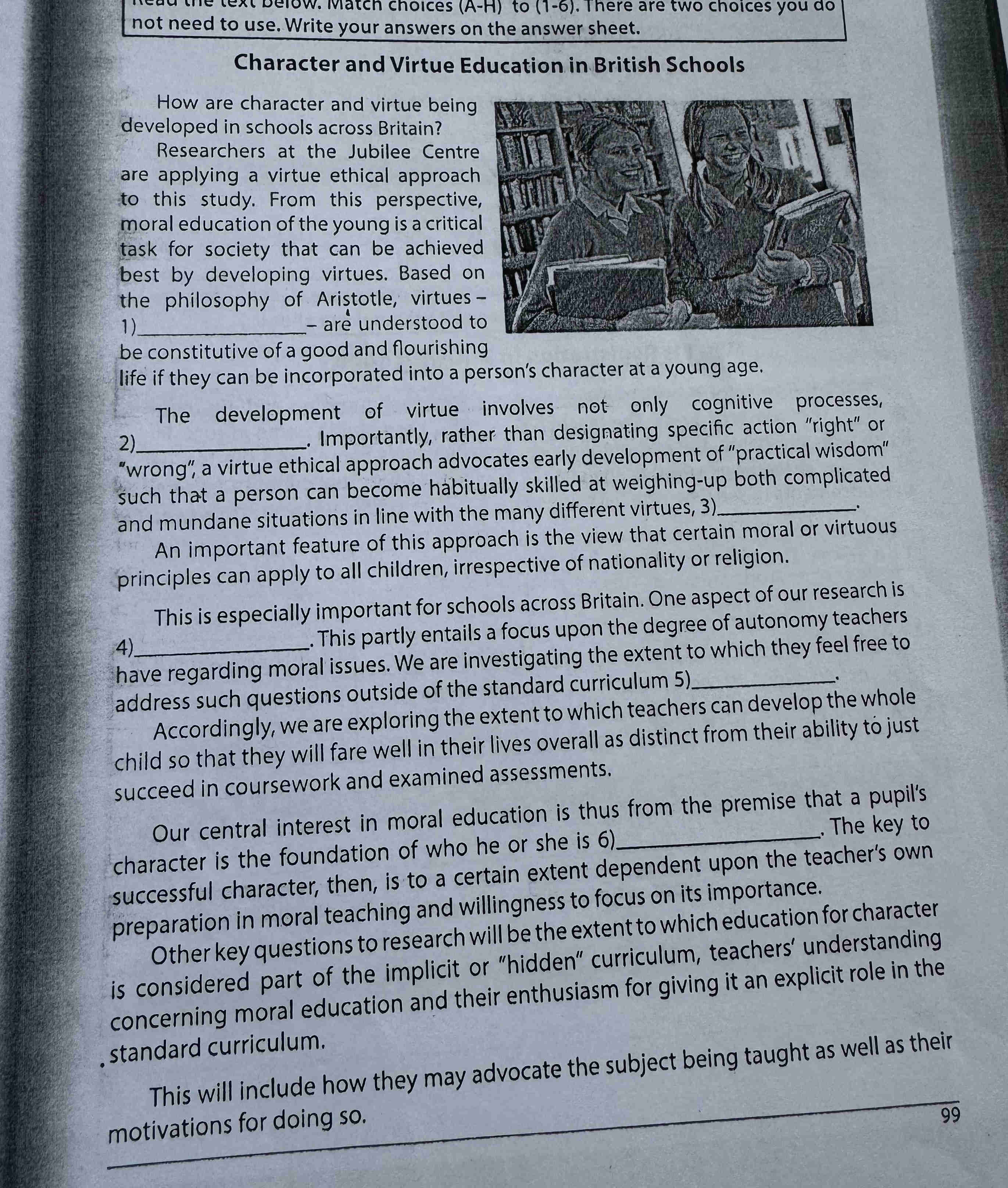 Below. Match choices (A-H) to (1-6). There | StudyX