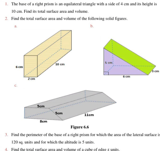 1. The base of a right prism is an | StudyX