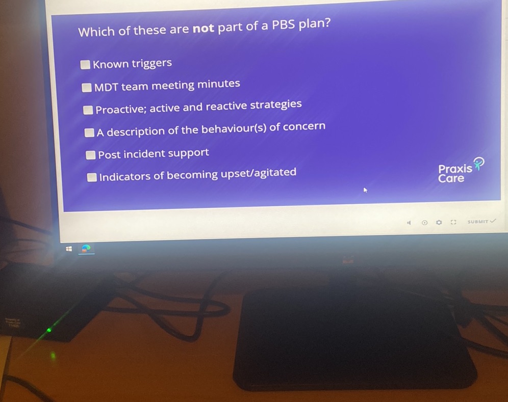 Which of these are not part of a PBS plan? | StudyX
