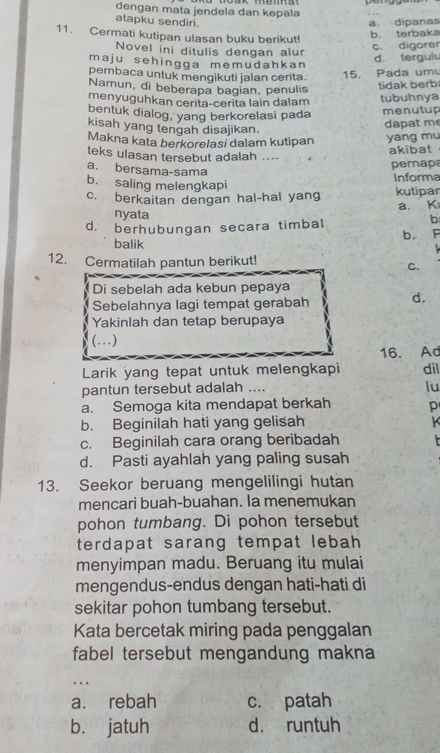 11. Cermati kutipan ulasan buku berikut! | StudyX