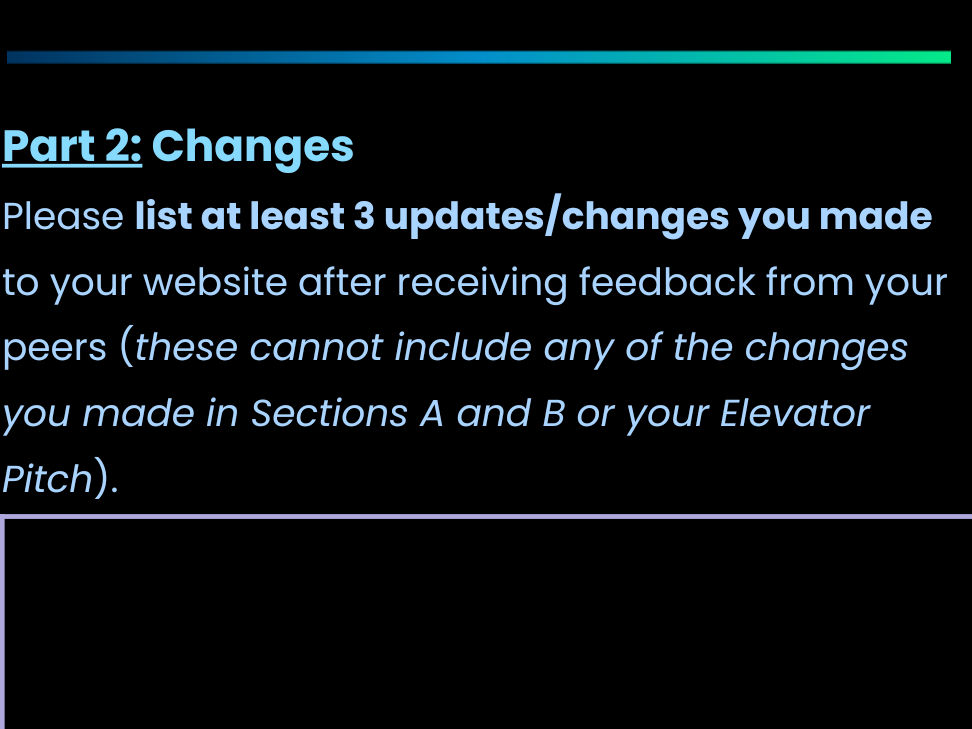 Part 2: Changes Please list at least 3 | StudyX
