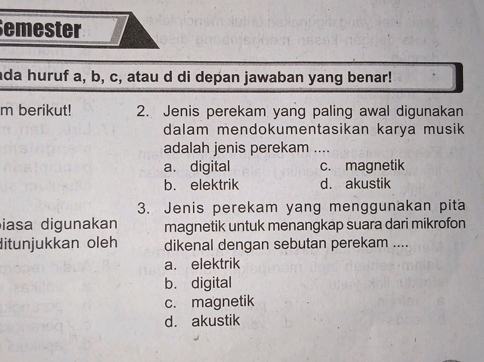 2. Jenis perekam yang paling awal digunakan | StudyX