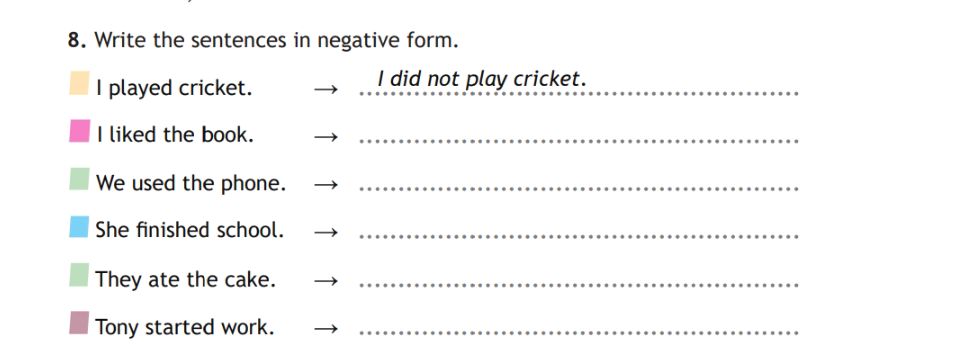 Write the sentences in negative form. I | StudyX